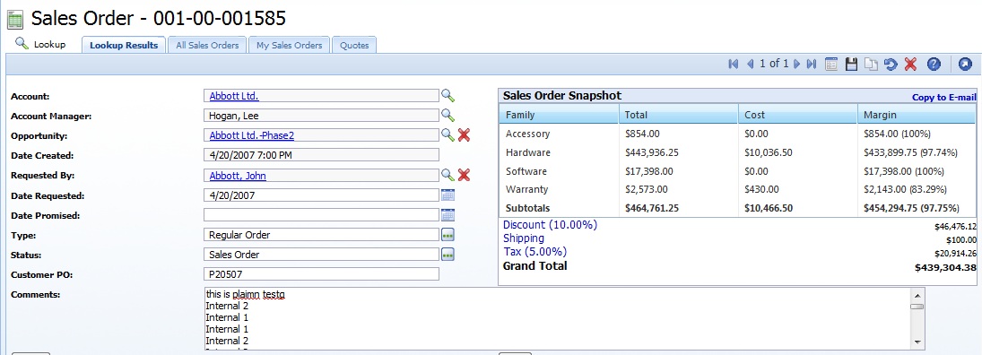 Saleslogix Cloud Quote And Sales Orders Enhancements From Cfx